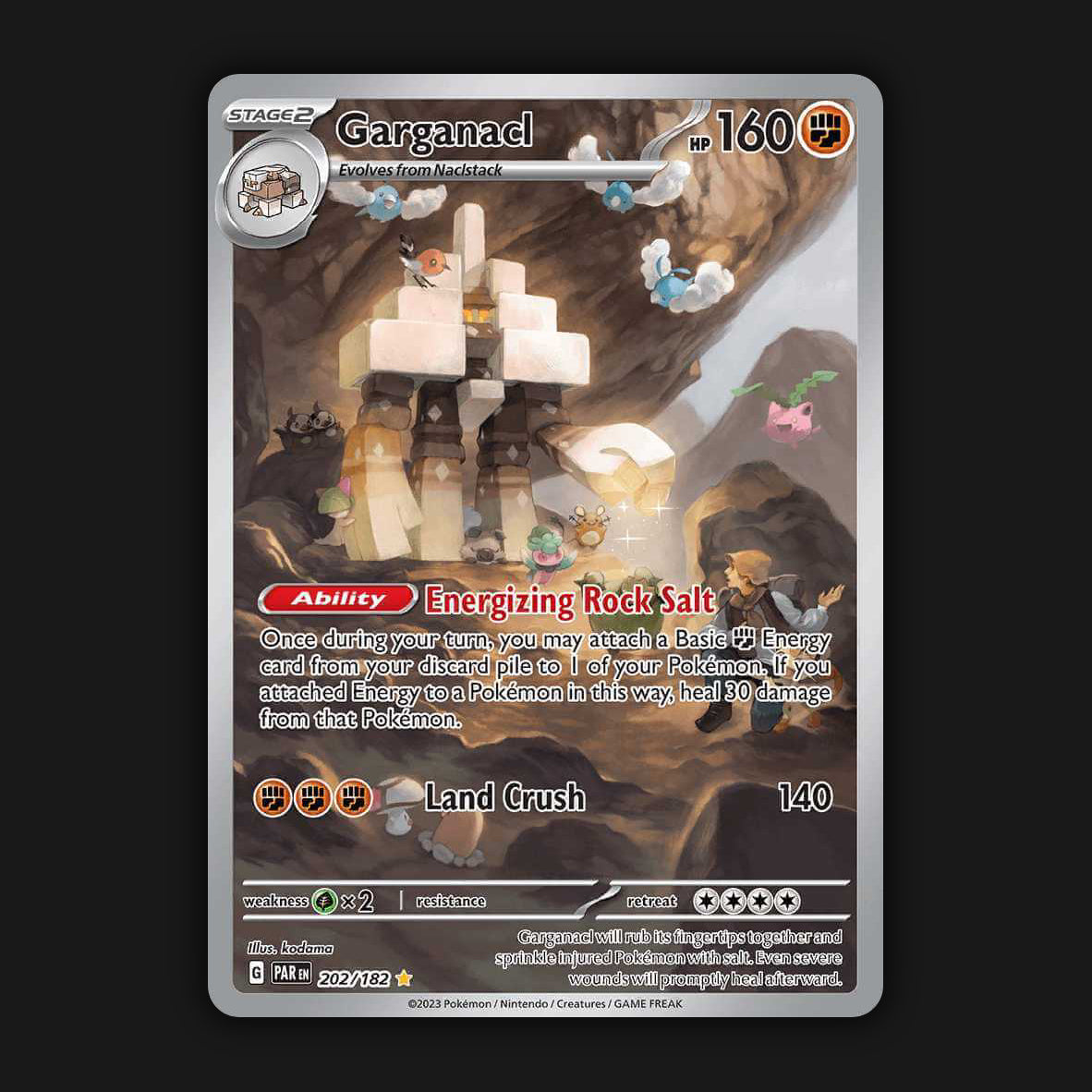 Pokemon TCG Garganacl 202/182 Illustration Rare - Paradox Rift Near Mi ...