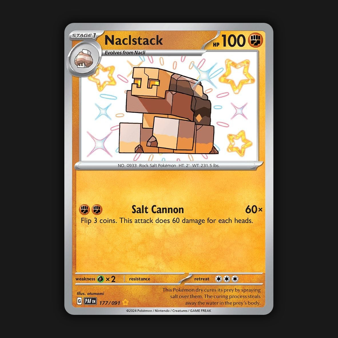 Pokemon TCG Naclstack 177/091 Shiny Ultra Rare Paldean Fates NM — Swift CCG