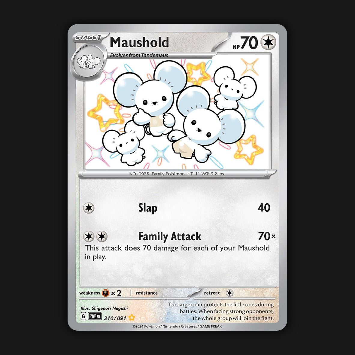 Pokemon TCG Maushold 210/091 Shiny Ultra Rare Paldean Fates NM — Swift CCG