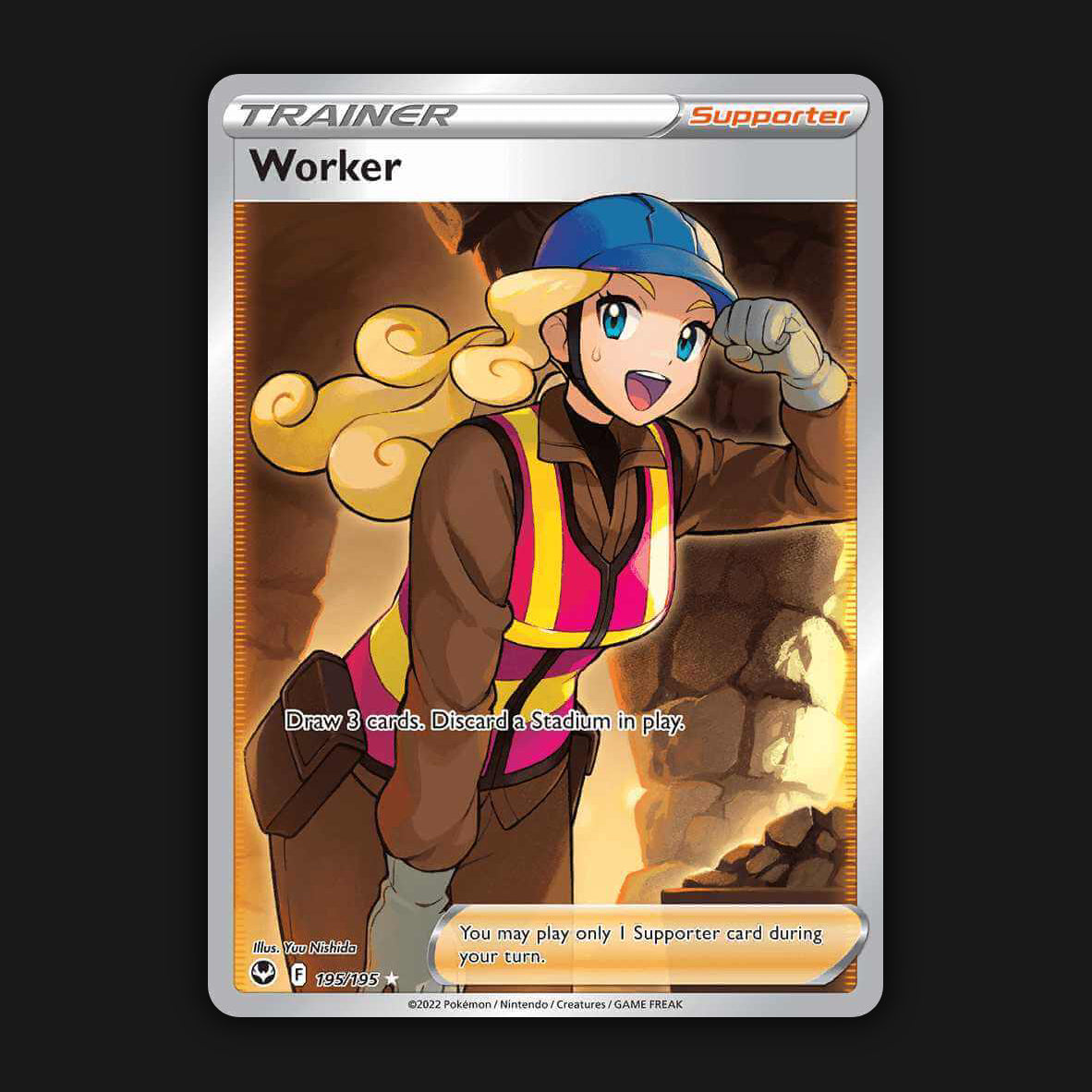 Pokémon TCG Worker Full Art Sword Shield - Silver Tempest 195/195 Ultr ...