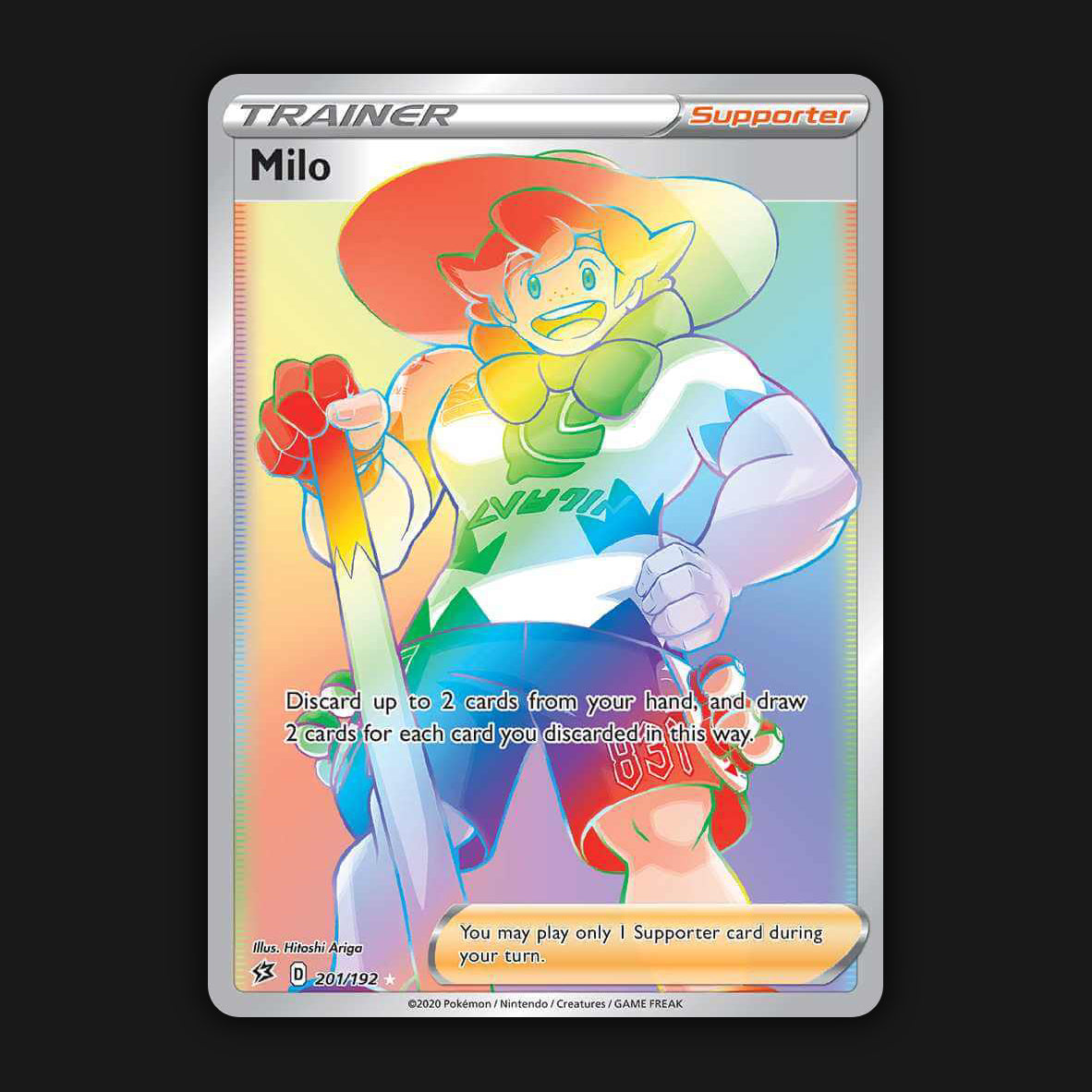 Pokémon TCG Milo Rebel Clash 201/192 Holo Secret Rainbow Rare NM ...