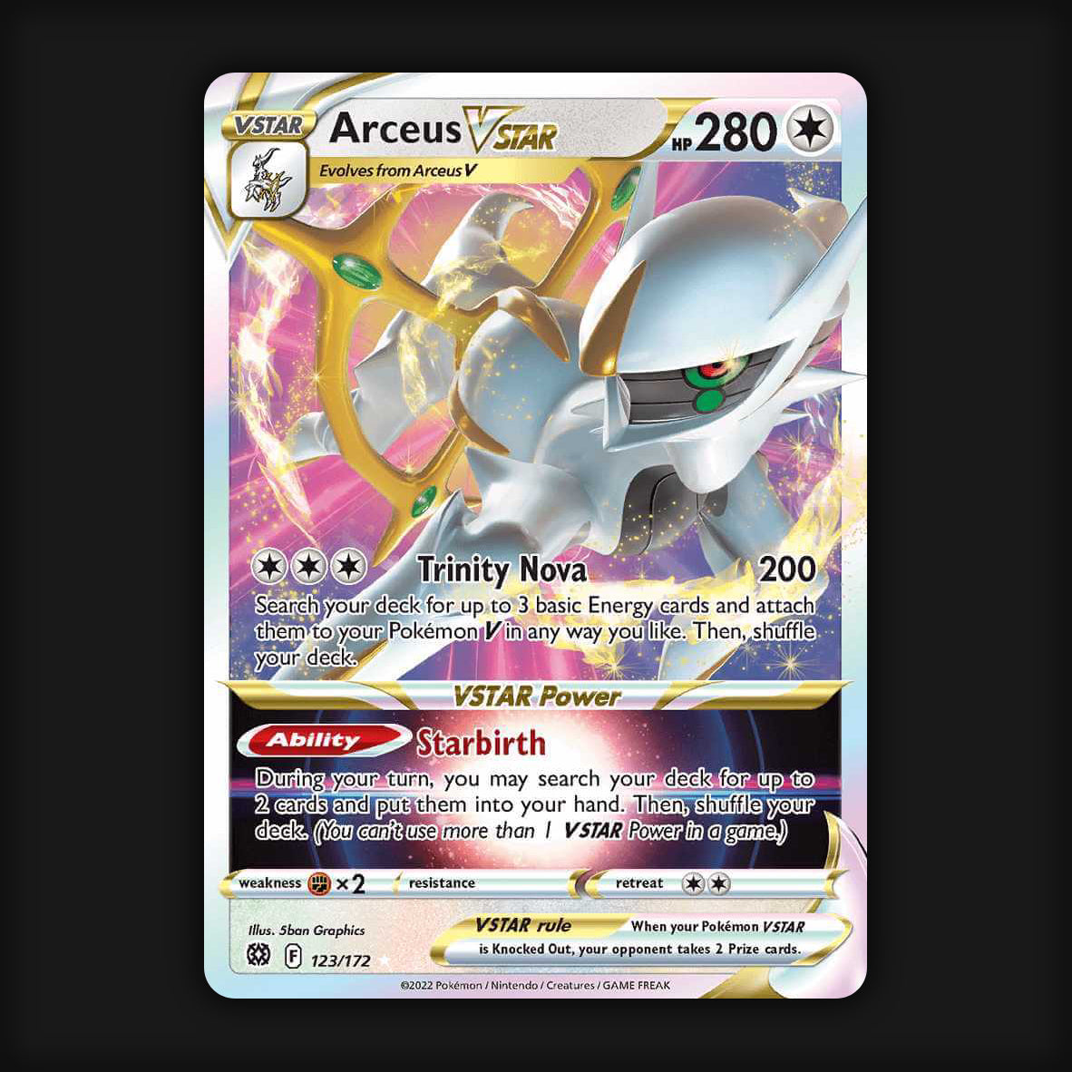 Pokemon TCG Arceus VSTAR 123/172 Ultra Rare Brilliant Stars NM — Swift CCG